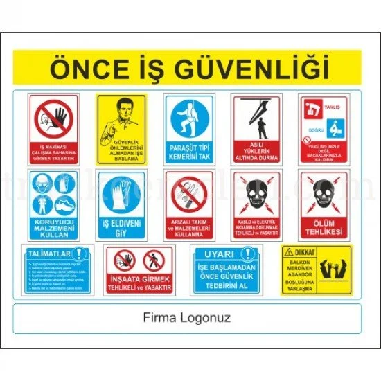 Önce İş Güvenliği Levhası 25x35 cm - U23002-A