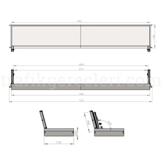 KALKAN TİP SEL BARİYERİ H:100 CM (200-299 CM) - ARM-SB01